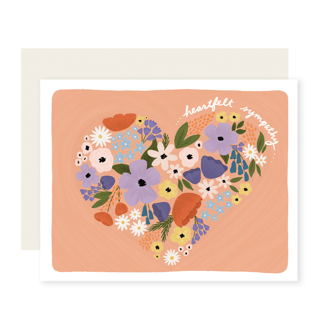 Heartfelt Sympathy | Floral Sympathy Card – Slightly Stationery