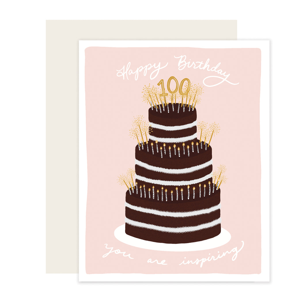 100 Cake | 100th Birthday Card | Happy 100th Birthday Card – Slightly ...