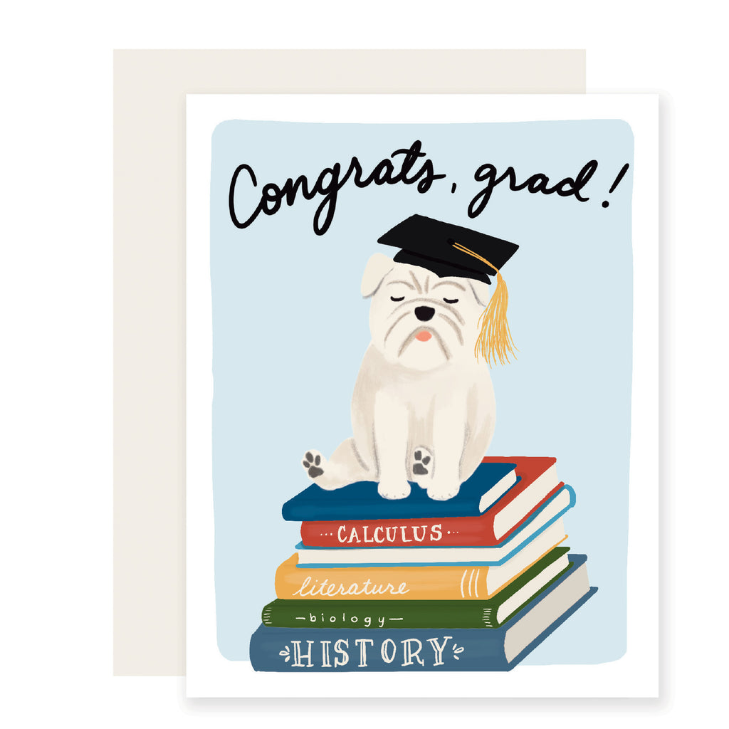 Bulldog Graduation Card – Slightly Stationery