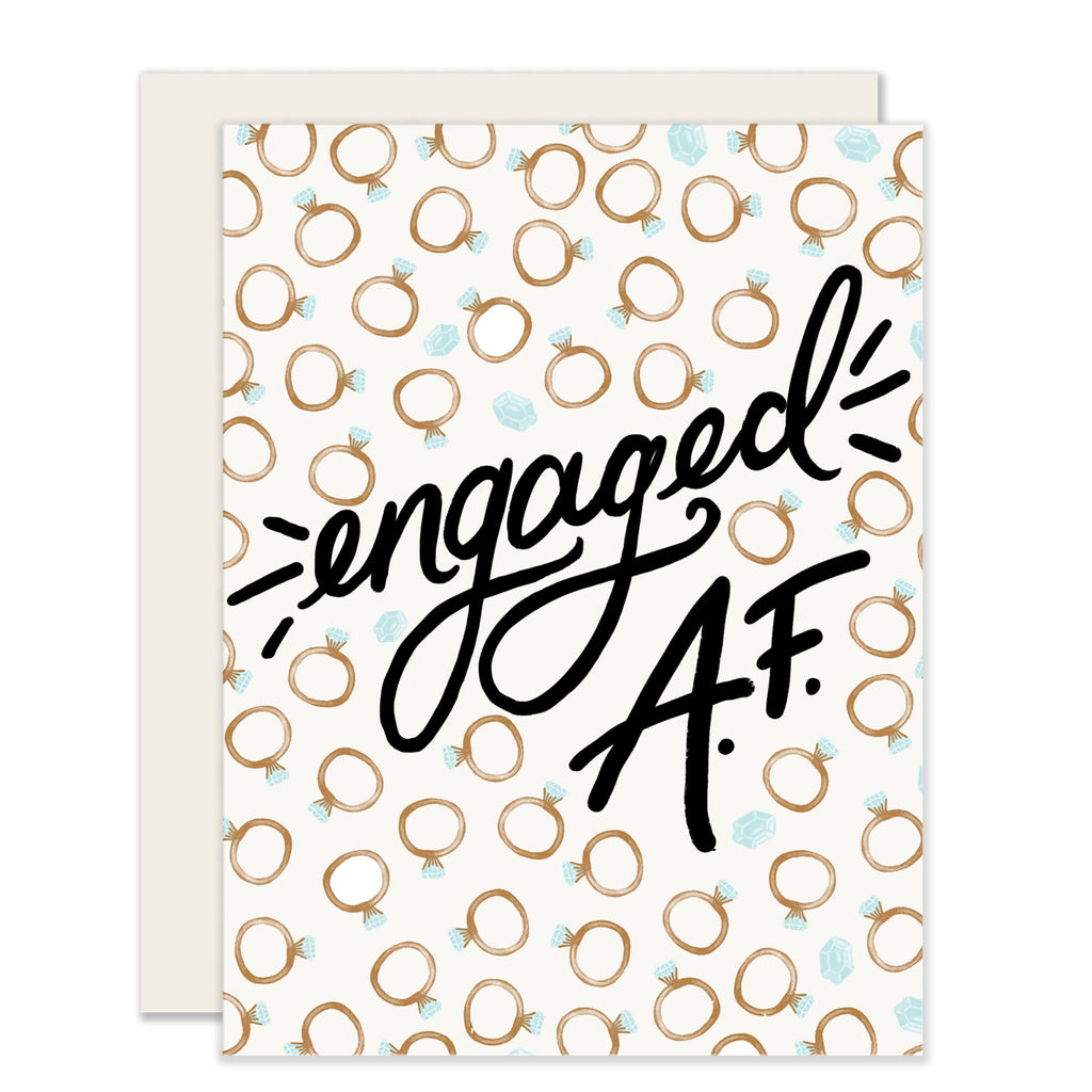 Engaged Af Card | Engagement Card – Slightly Stationery